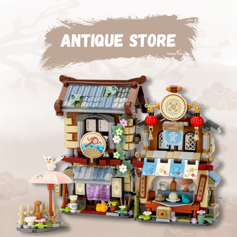UNIQUE TOYS ZONE - ASIAN TOWN - ANTIQUE STORE BUILDING SET - STREET FO ...