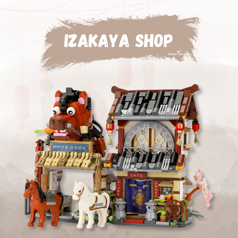 UNIQUE TOYS ZONE - ASIAN TOWN - POST OFFICE BUILDING SET - STREET FOOD ...